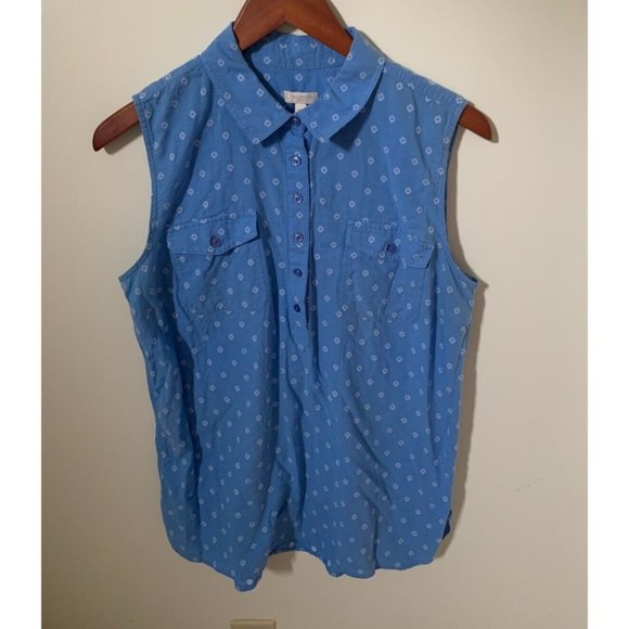 Talbots | Tops | Talbots Woman Size Medium Sleeveless Top Collared ...